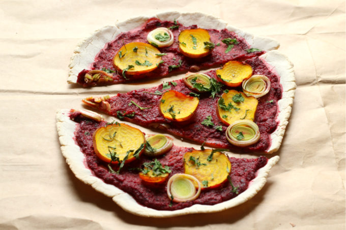 Beet & Leek Cassava Crust Pizza