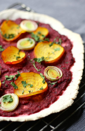 Beet & Leek Cassava Crust Pizza