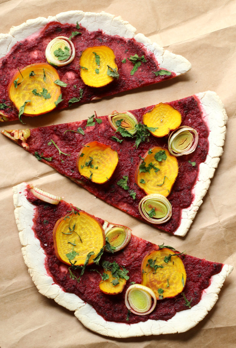 Beet & Leek Cassava Crust Pizza