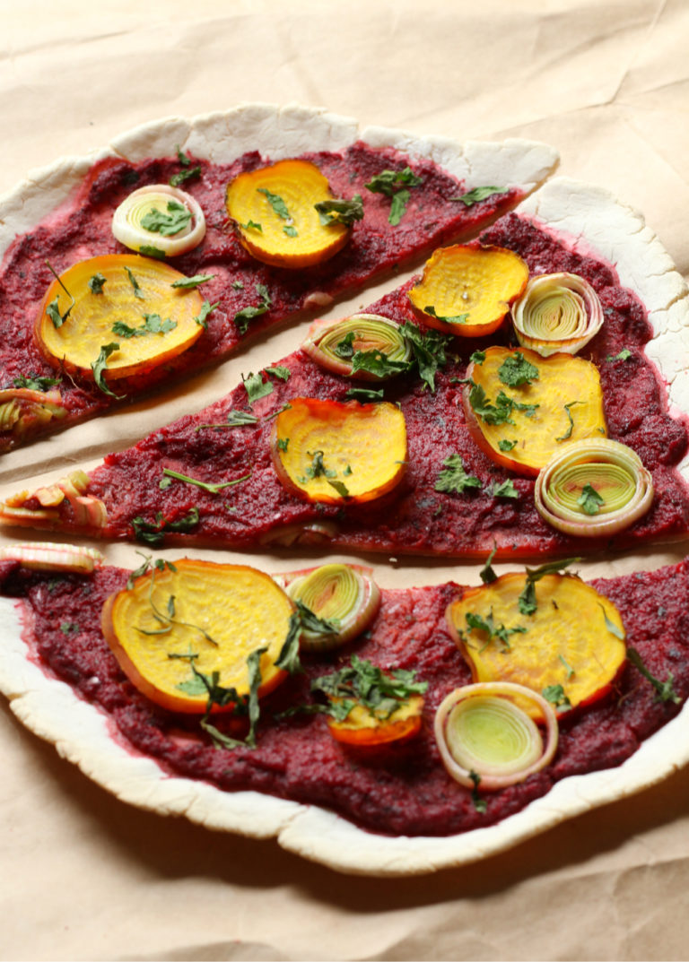 Beet & Leek Cassava Crust Pizza