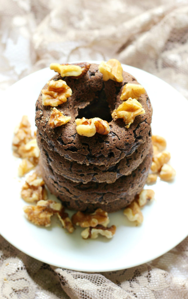 Dark Chocolate Walnut Doughnuts