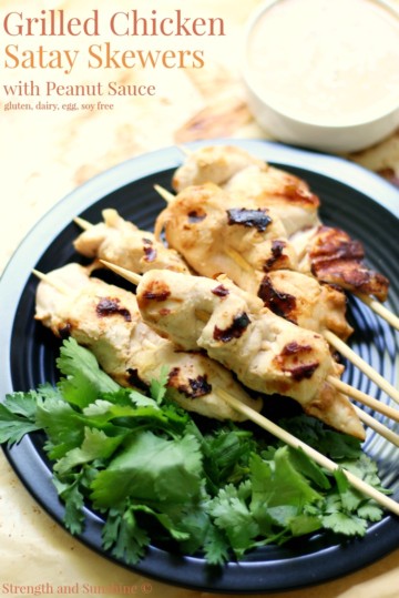 Grilled Chicken Satay Skewers with Peanut Sauce