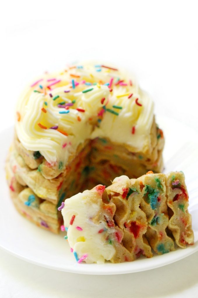 Gluten-Free Funfetti Waffle Cake (Vegan, Allergy-Free)
